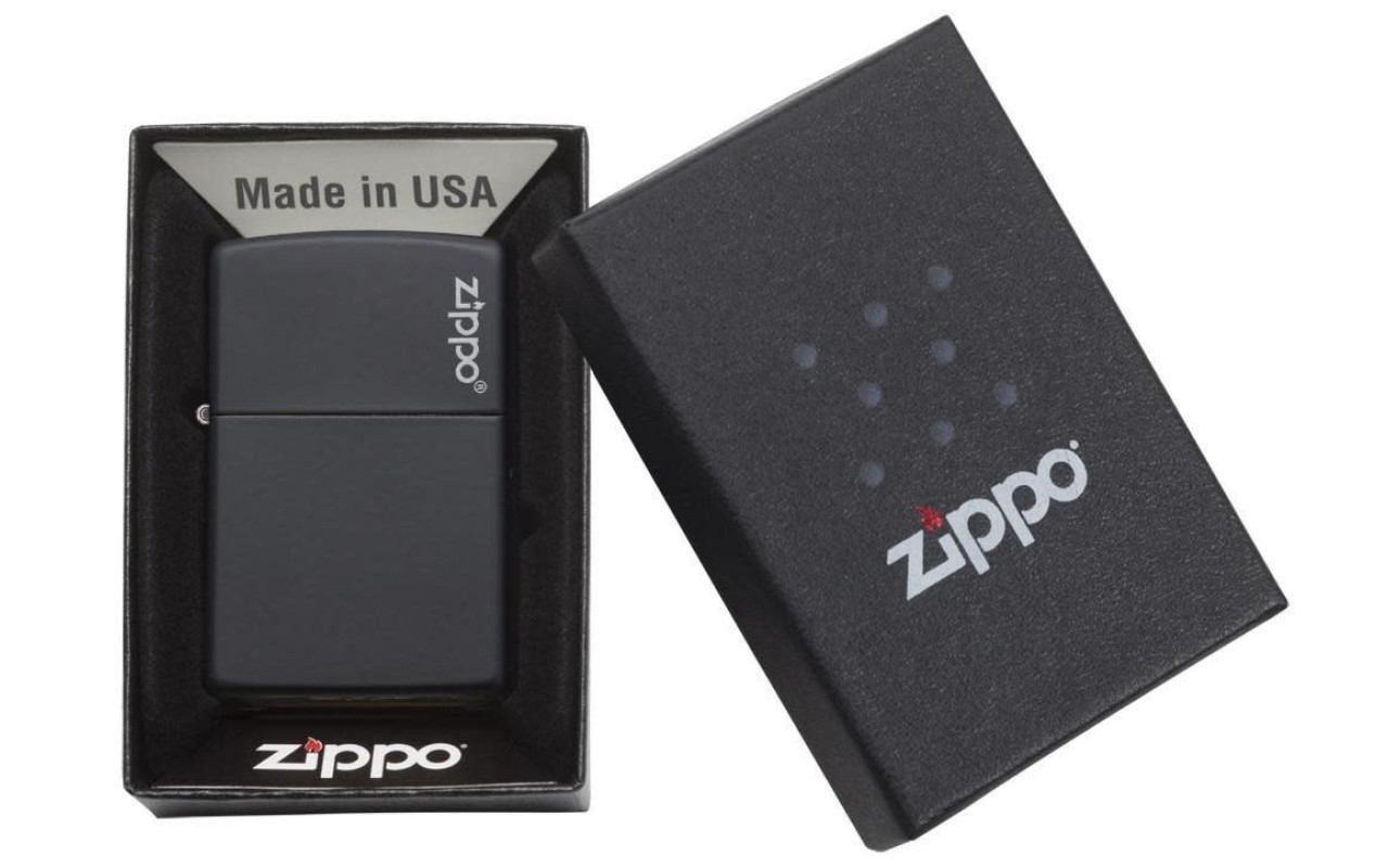 Zippo Classic Black Matte With Zippo Logo Windproof Pocket Lighter ...