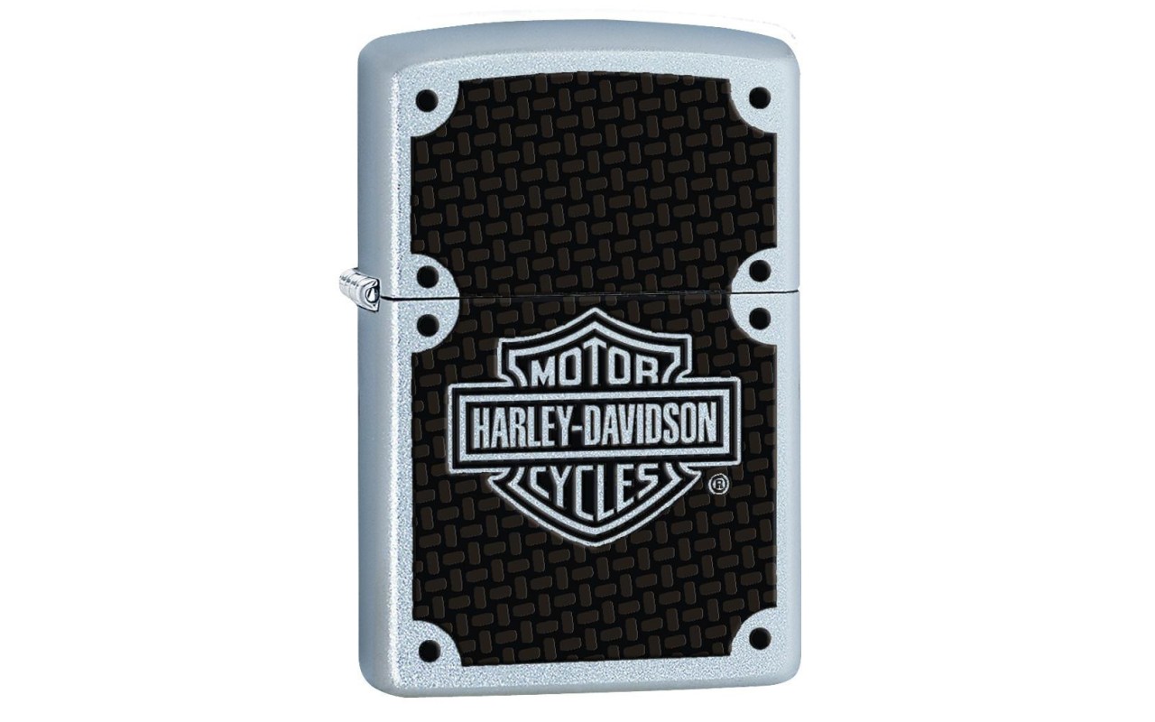 Zippo Harley Davidson Carbon Fiber, Satin Chrome Windproof Pocket ...