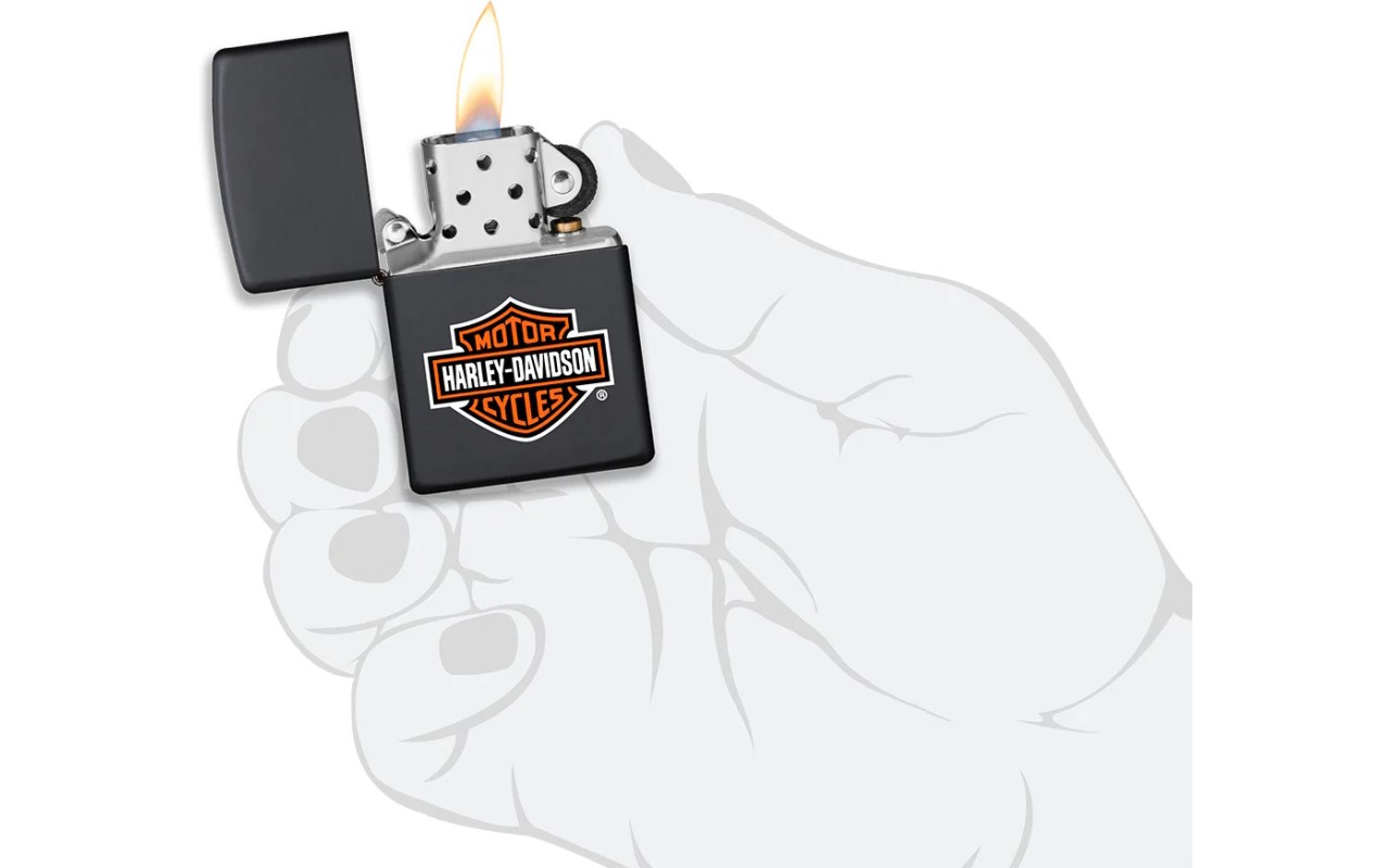 Zippo Harley Davidson Classic Black Matte Windproof Pocket Lighter, 218HD.H252-108784 - Zippo ...