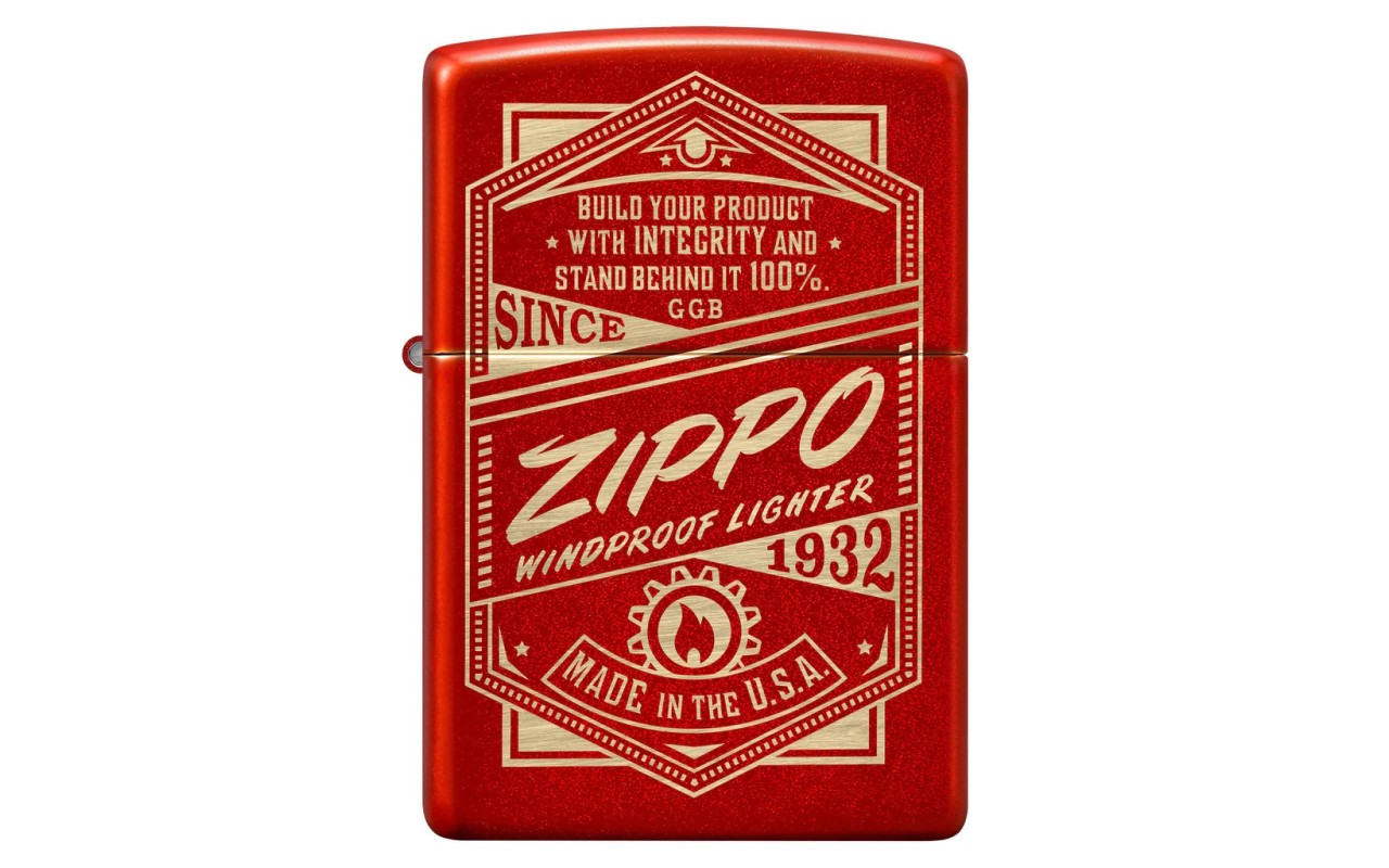 Zippo It Works Vintage Advertisement Design, Metallic Red Windproof Pocket Lighter, 48620 ...