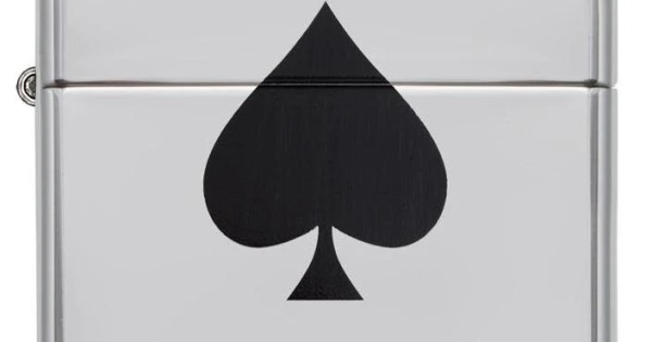 Zippo Simple Spade Design, High Polish Chrome Windproof Pocket Lighter ...