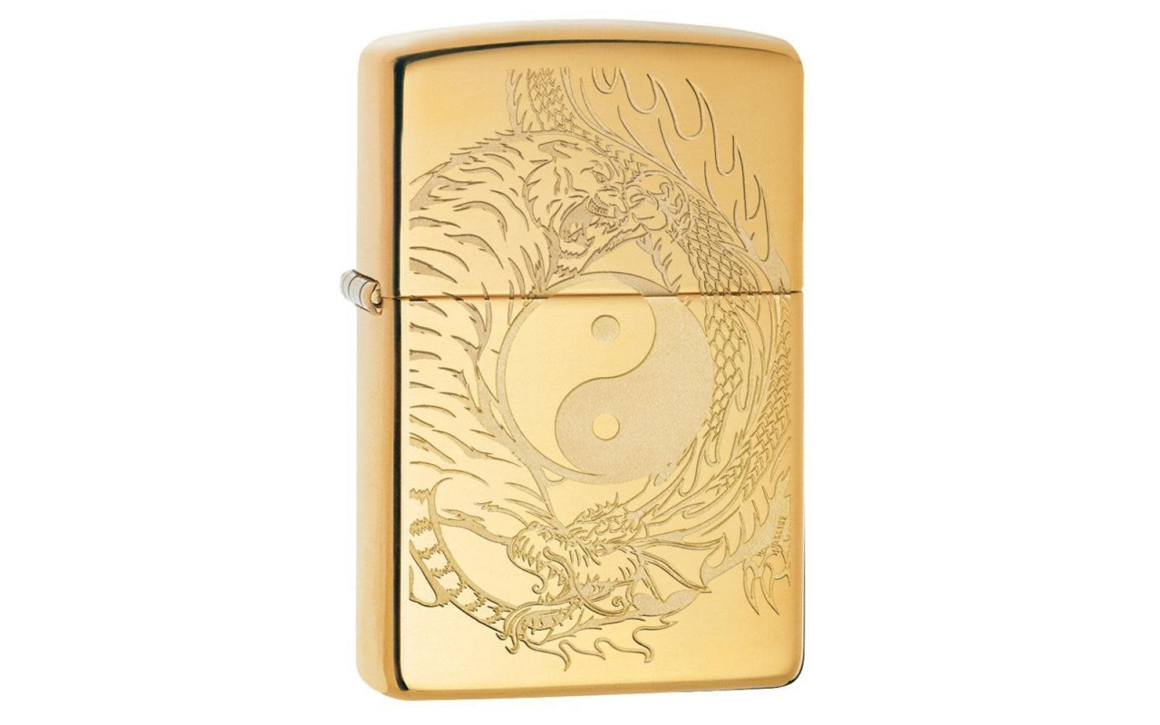 Zippo Tiger And Dragon Design Classic High Polish Brass Windproof ...