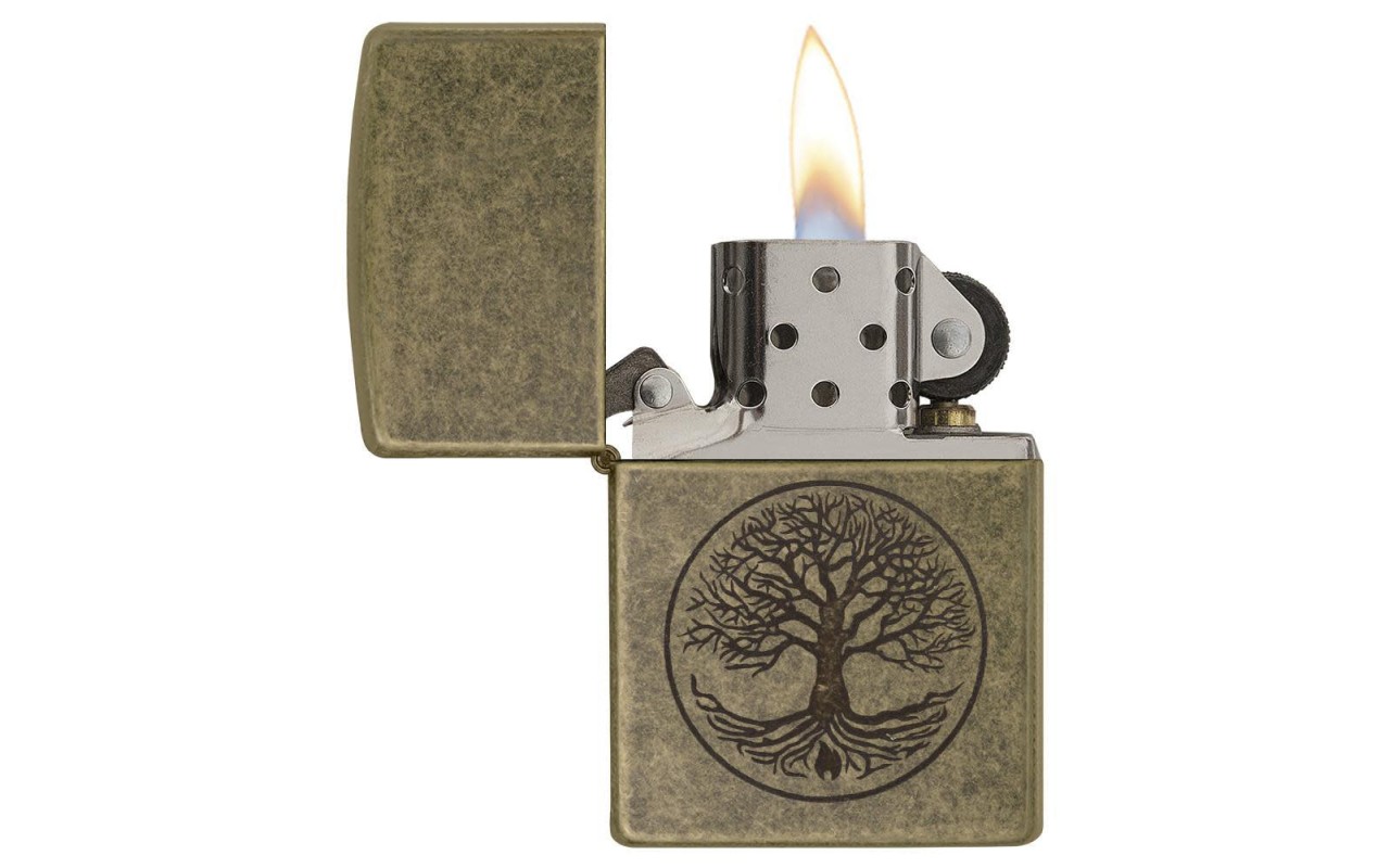 Zippo Tree Of Life, Antique Brass Windproof Pocket Lighter, 29149 ...