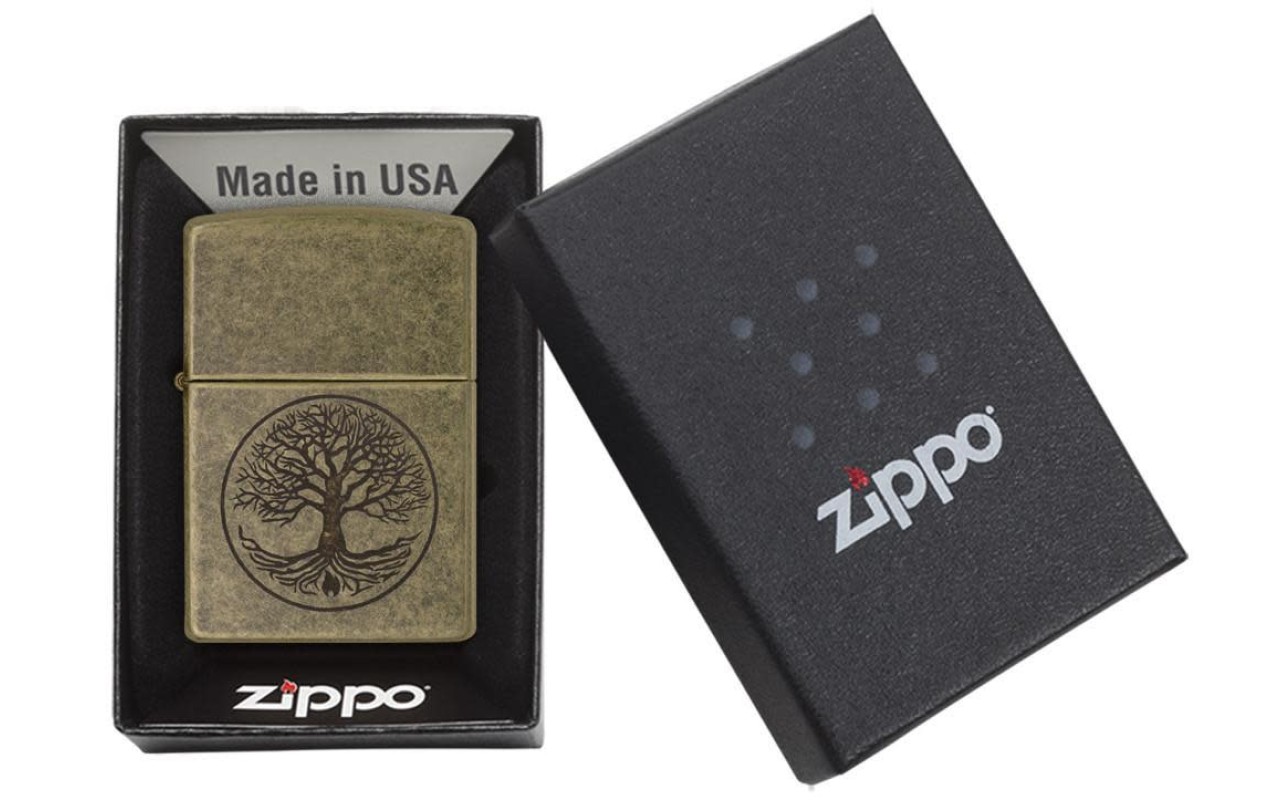 Zippo Tree Of Life, Antique Brass Windproof Pocket Lighter, 29149 ...