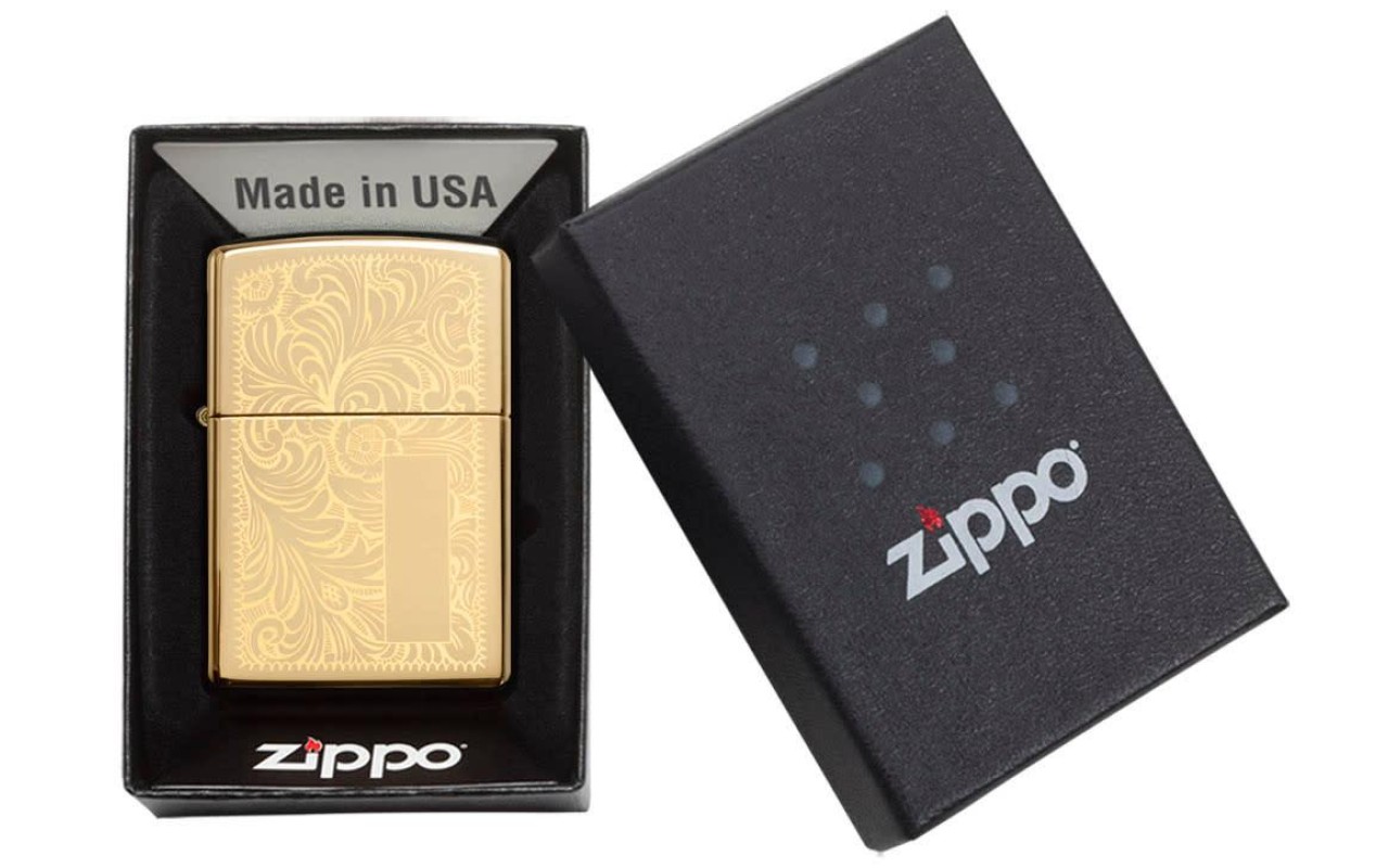 Zippo Venetian Classic High Polish Brass Windproof Pocket Lighter, 352B - Zippo India, Lightorati