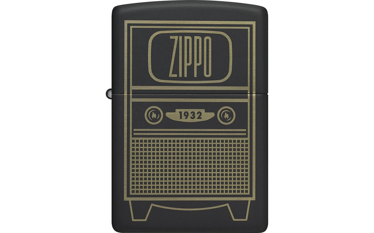 Zippo Vinatage TV Design, Black Matte Windproof Pocket Lighter, 48619 ...